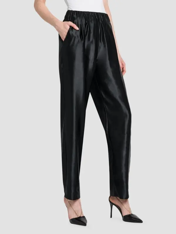 Giorgio Armani Satin Linen-silk Pants