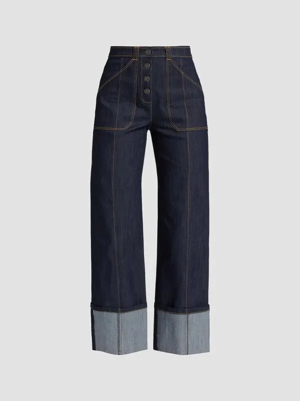 Cinq À Sept Benji Cuffed Wide-leg Jeans