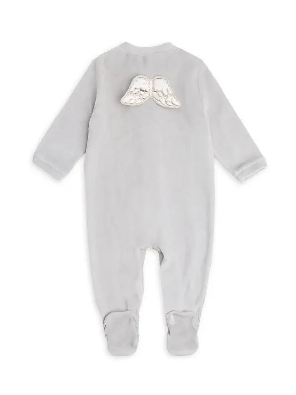 MARIE-CHANTAL Baby's Velour Angel Wing Sleepsuit - Grey
