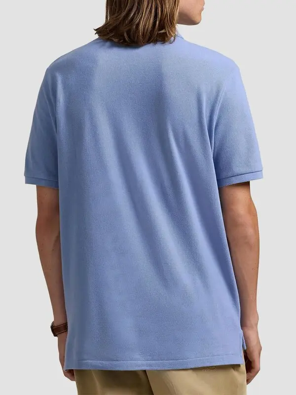 Polo Ralph Lauren Basic Custom Slim-fit Mesh Polo Shirt - Campus Blue