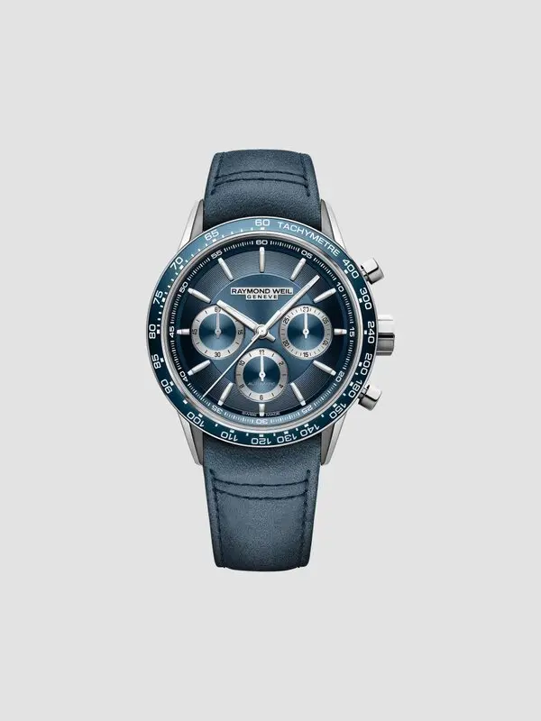 RAYMOND WEIL Freelancer Stainless Steel & Leather Chronograph Watch/43.5mm