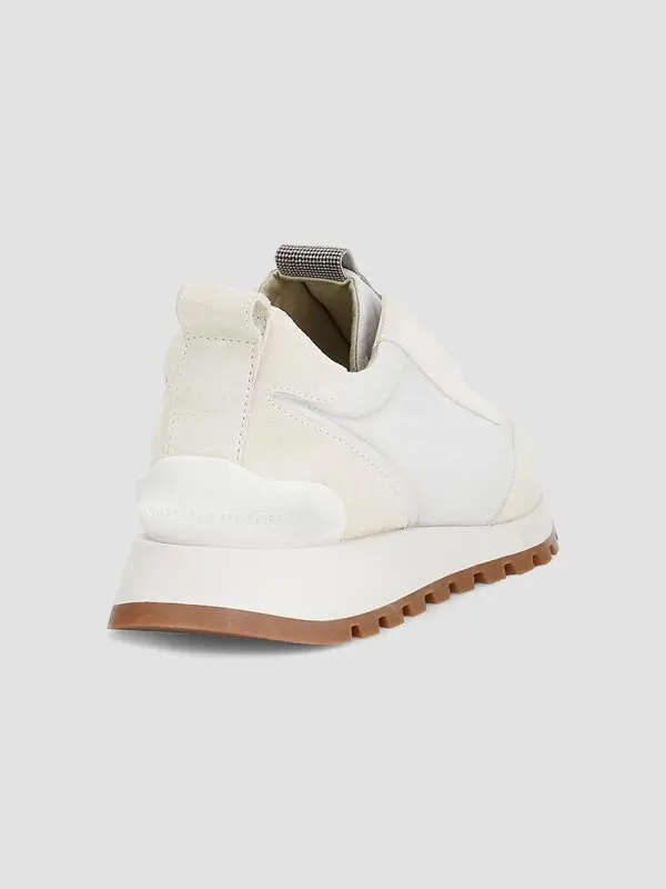 Brunello Cucinelli Monili-trim Platform Lug-sole Sneakers - White