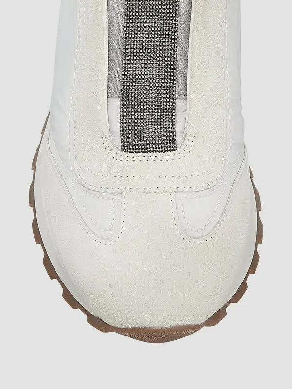 Brunello Cucinelli Monili-trim Platform Lug-sole Sneakers - White
