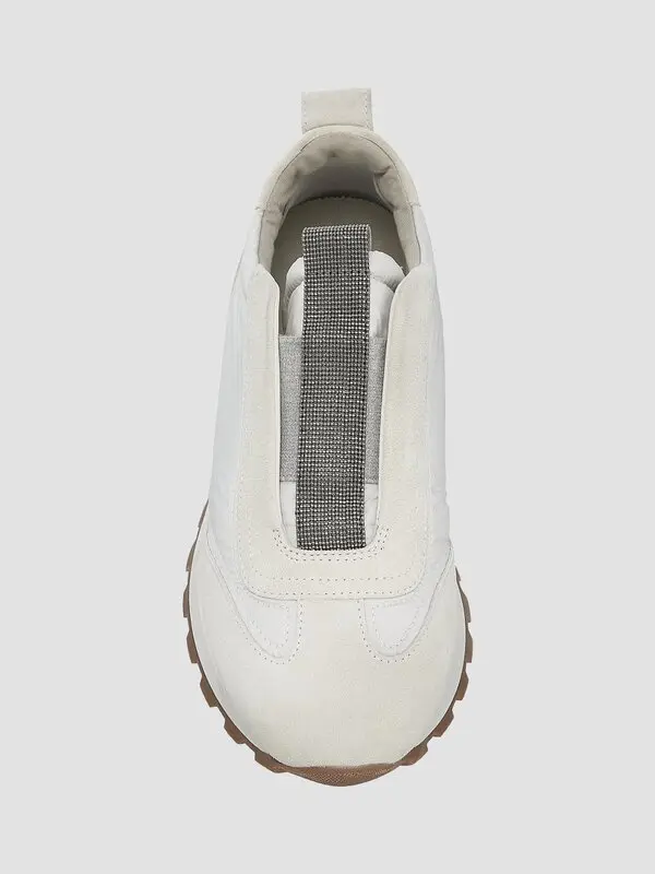 Brunello Cucinelli Monili-trim Platform Lug-sole Sneakers - White