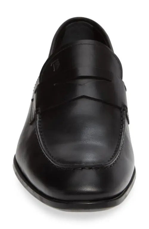TOD'S Leather Penny Loafer - Black