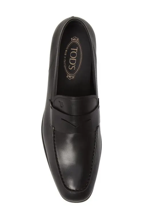 TOD'S Leather Penny Loafer - Black