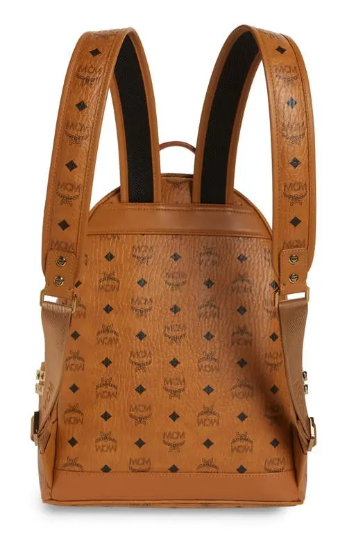 Mcm Medium Stark Side Stud Coated Canvas Backpack
