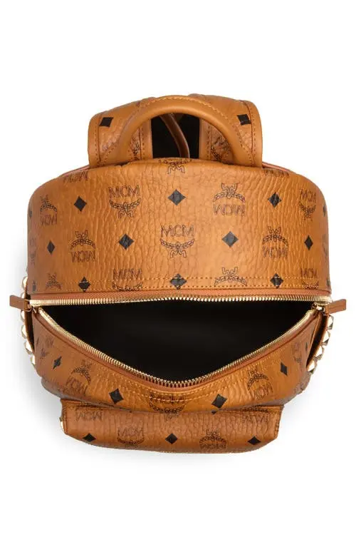 Mcm Medium Stark Side Stud Coated Canvas Backpack