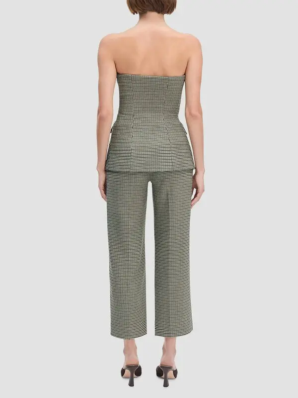FAVORITE DAUGHTER Phoebe Houndstooth Bustier - Grey
