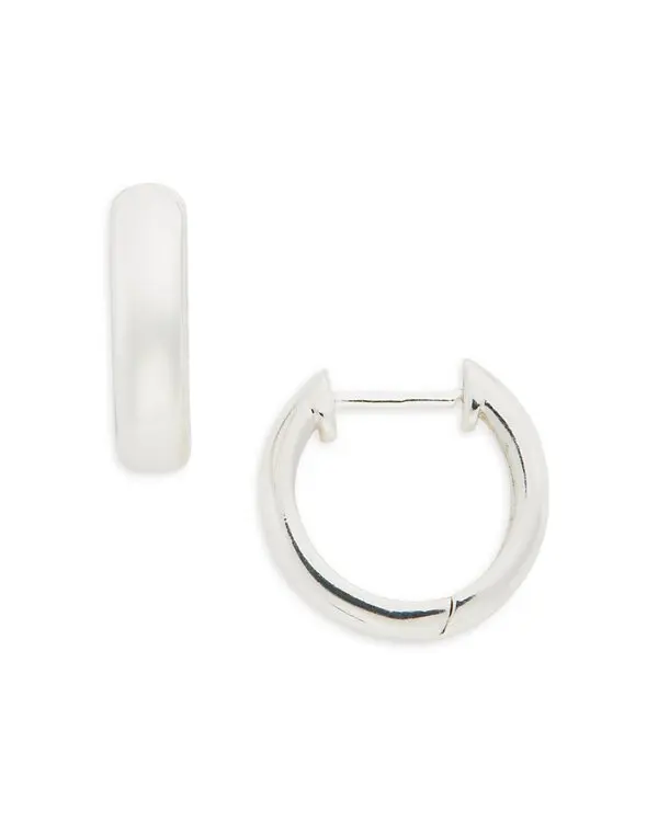 Aqua Sterling Huggie Hoop Earrings - Silver