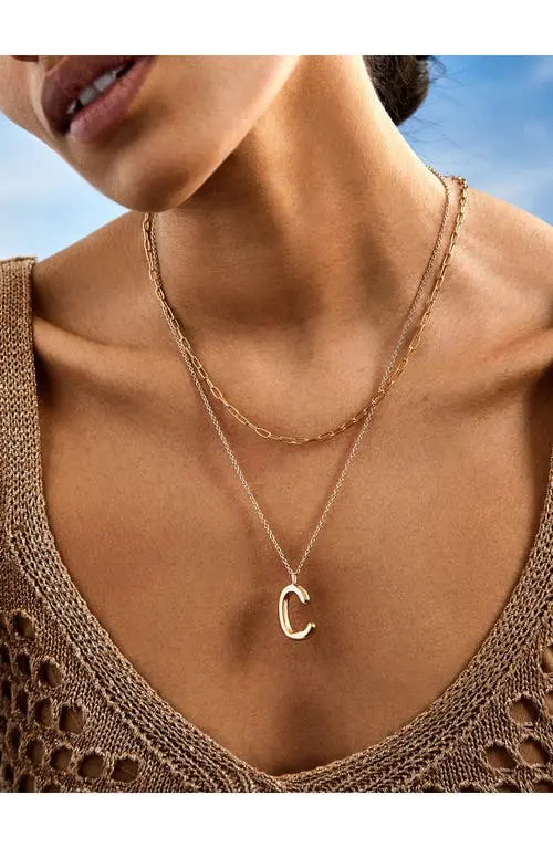Baublebar Bubble Initial Pendant Necklace - Gold K