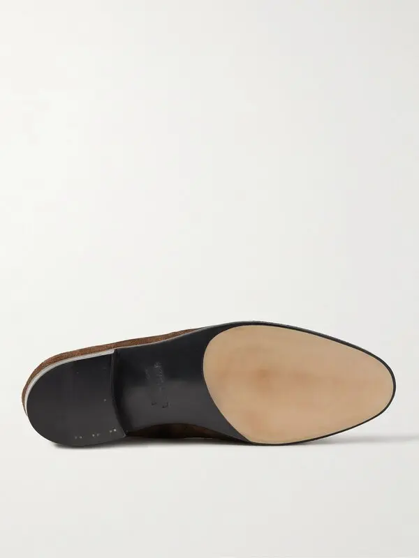 John Lobb Masons Buckled Suede Chelsea Boots
