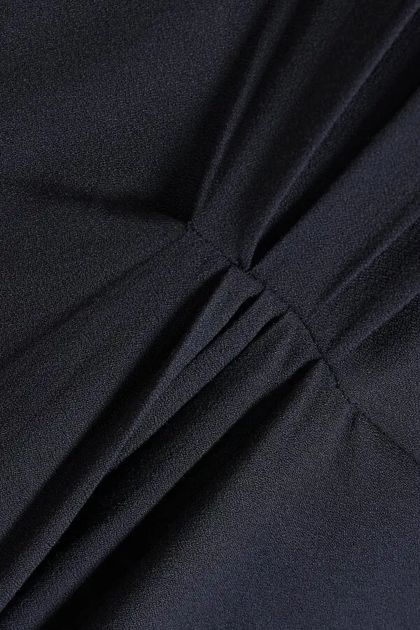 Tibi Gathered Crepe De Chine Midi Dress