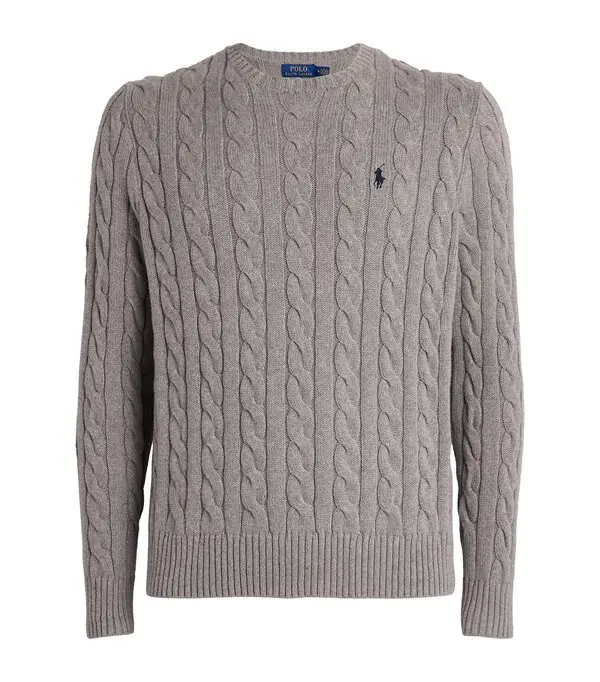 Polo Ralph Lauren Cable-knit Sweater With Polo Logo - Grey
