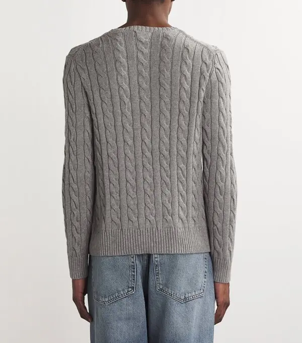 Polo Ralph Lauren Cable-knit Sweater With Polo Logo - Grey