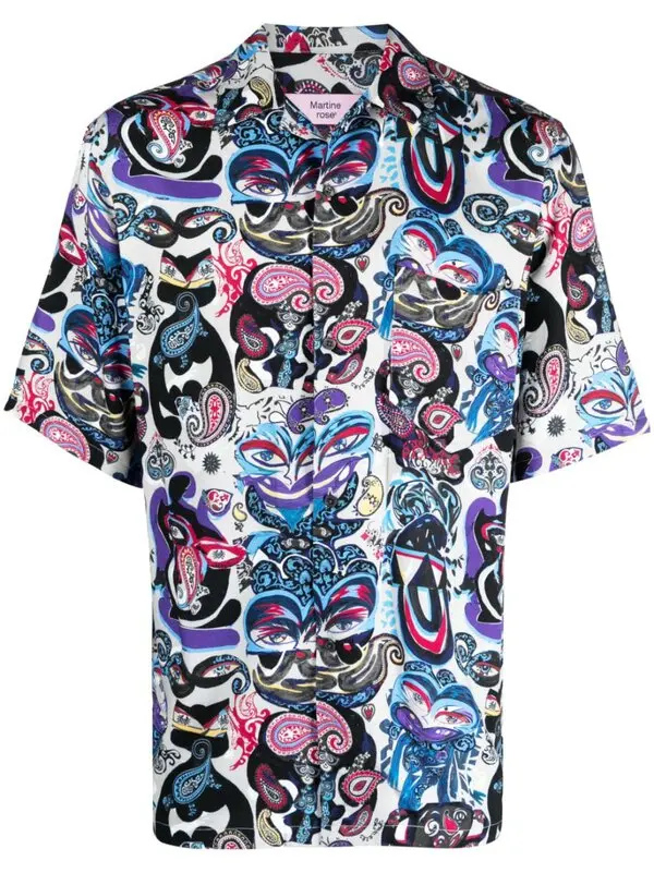 Martine Rose Mix-print Short-sleeve Shirt