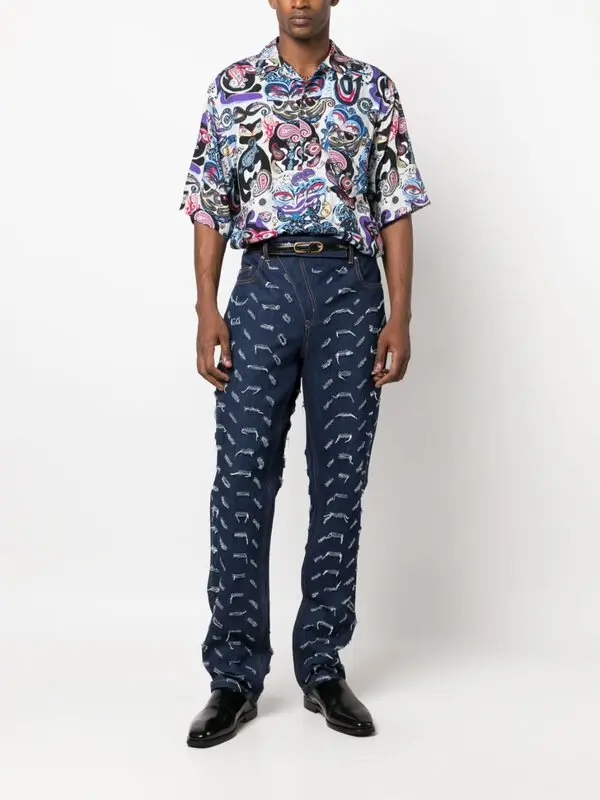 Martine Rose Mix-print Short-sleeve Shirt