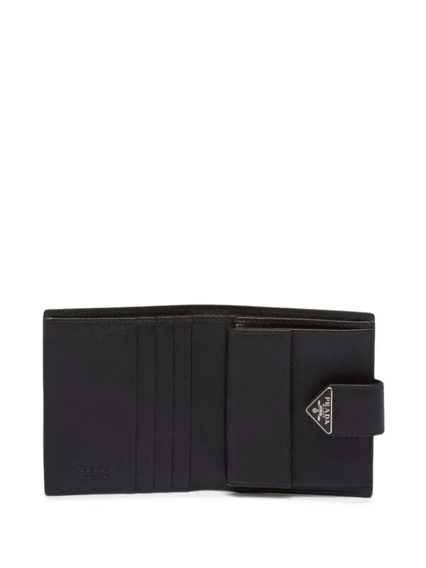Prada Saffiano Logo-plaque Wallet - Black