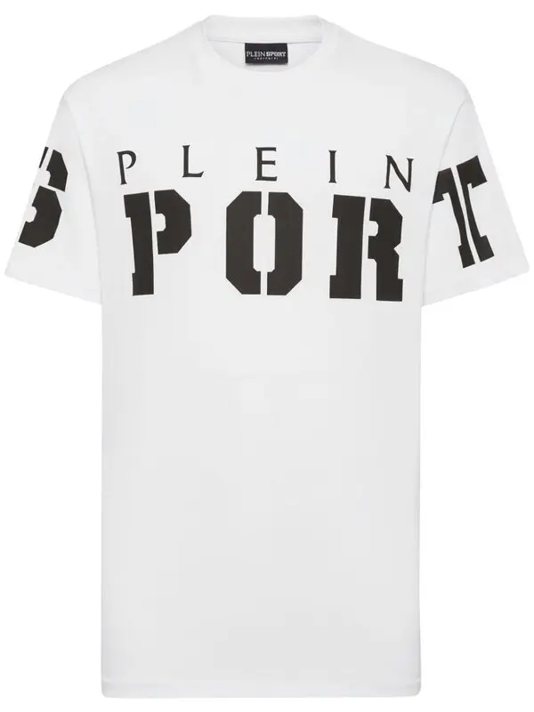 PLEIN SPORT Ss Logo-patch Cotton T-shirt - White