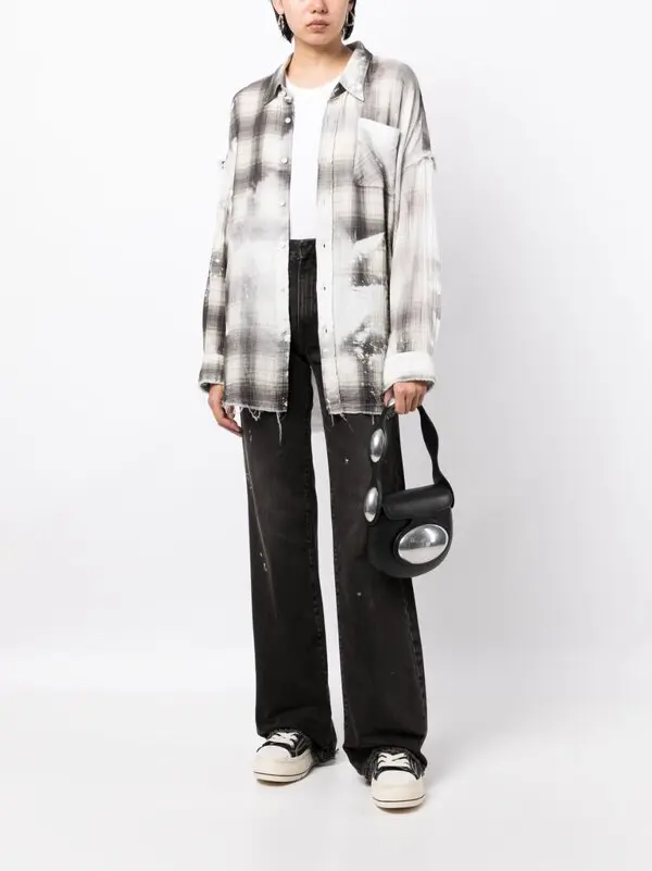 R13 Paint Splatter Wide Leg Jeans In Black - 66% Off | Editorialist