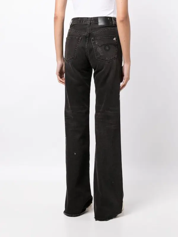R13 Paint Splatter Wide Leg Jeans In Black - 66% Off | Editorialist