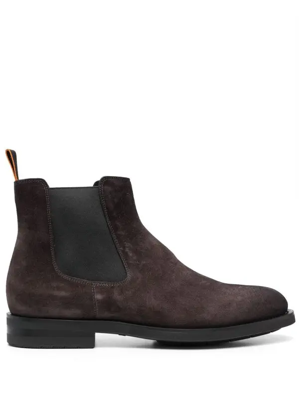 Santoni Round-toe Suede Ankle Boots