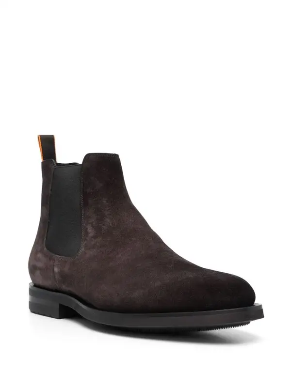Santoni Round-toe Suede Ankle Boots