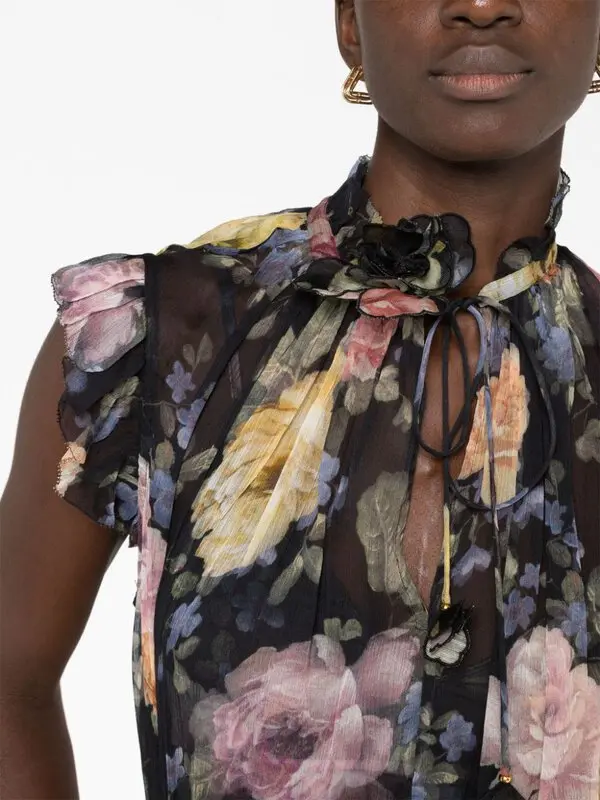 Zimmermann Luminosity Floral-print Silk Top