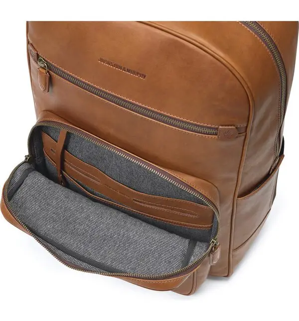 Johnston & Murphy Rhodes Leather Backpack - Tan