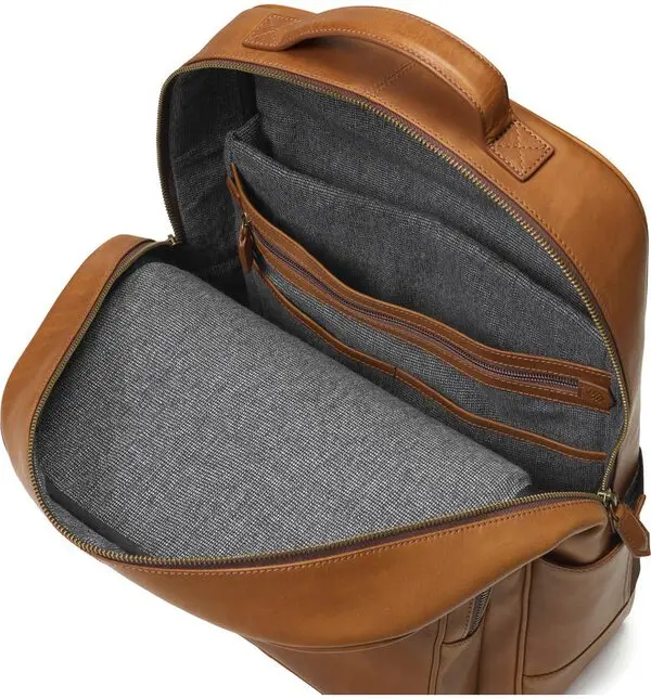 Johnston & Murphy Rhodes Leather Backpack - Tan