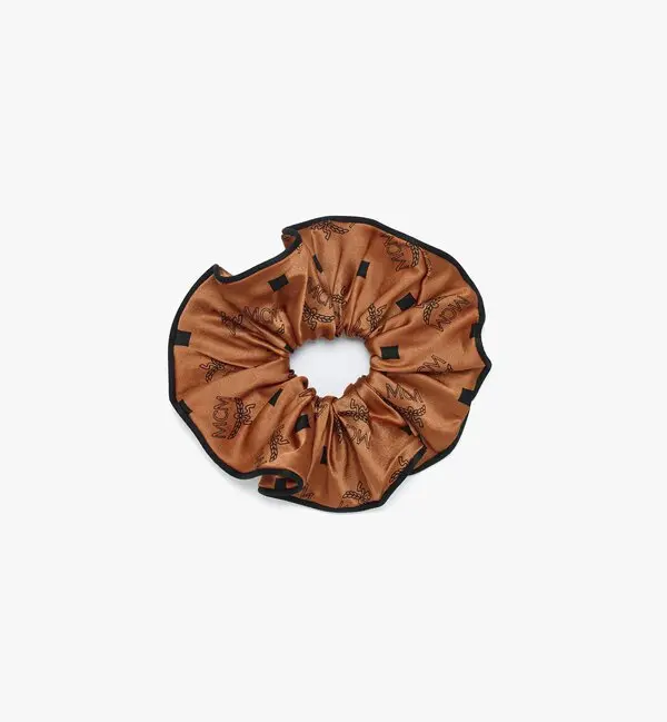 Mcm Monogram Silk Scrunchie - Cognac | Editorialist
