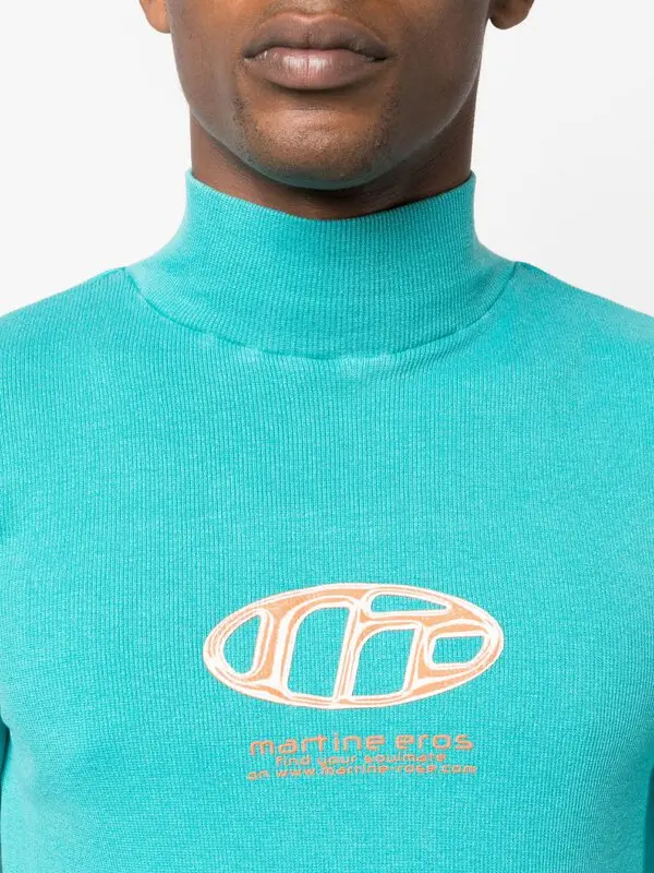 Martine Rose Logo-print High-neck Jumper