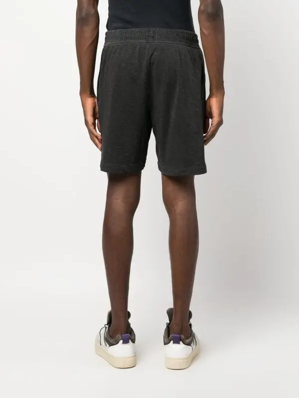 JAMES PERSE Mélange-effect Cotton Track Shorts - Black