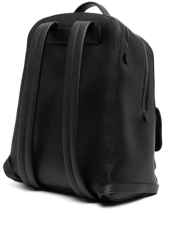 Giorgio Armani Logo-stamp Leather Backpack