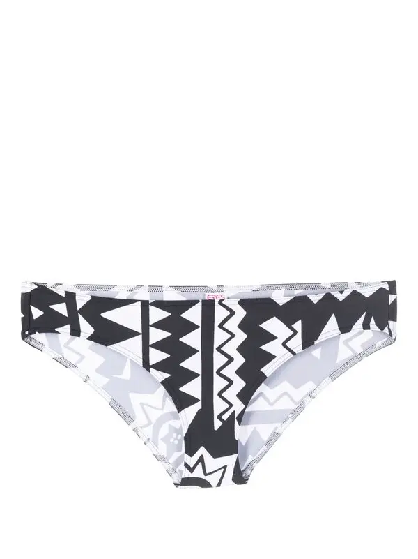ERES Union Geometric-print Bikini Bottoms - Black