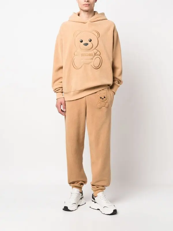 Moschino Embroidered-teddy Fleece Track Pants