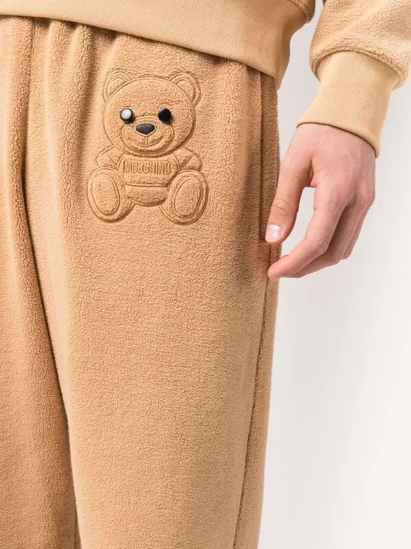 Moschino Embroidered-teddy Fleece Track Pants