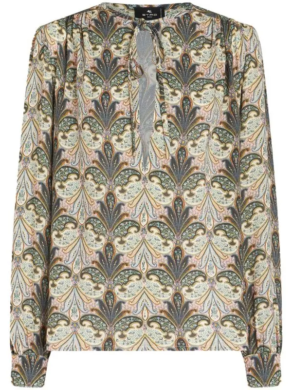 Etro Paisley-print Tie-detailed Blouse