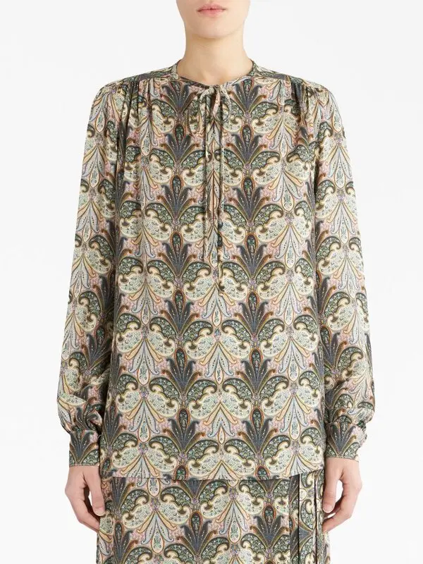 Etro Paisley-print Tie-detailed Blouse
