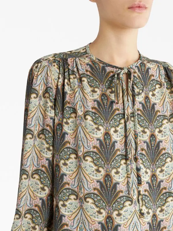 Etro Paisley-print Tie-detailed Blouse