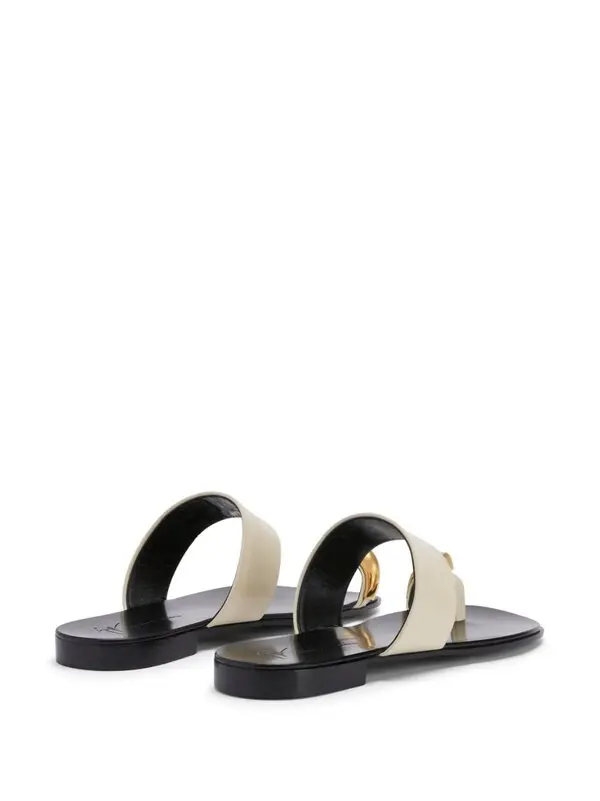 GIUSEPPE ZANOTTI Norbert Leather Toe-loop Sandals - White