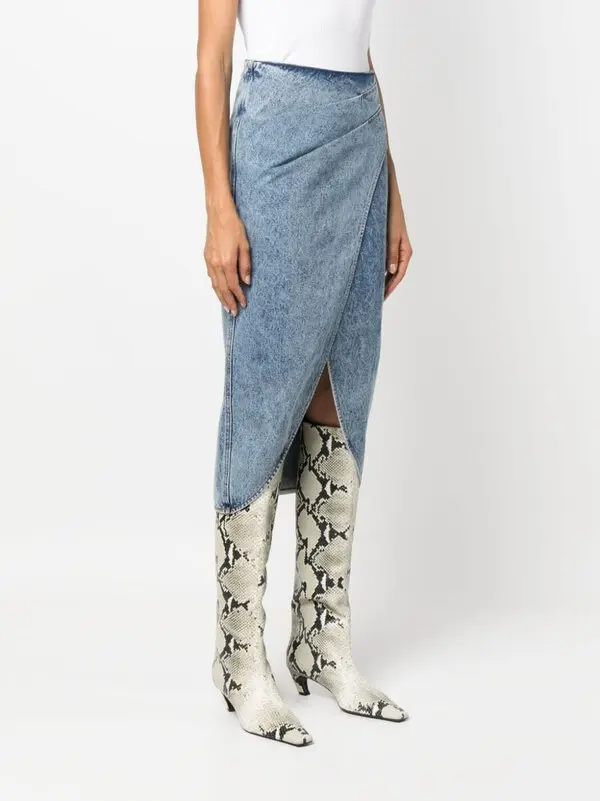 IRO PARIS Etana Asymmetric Denim Midi Skirt