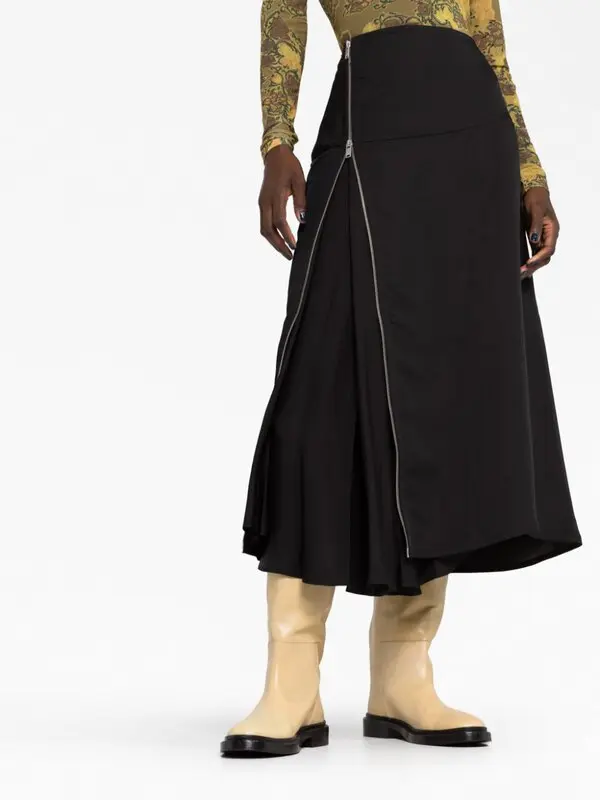 JIL SANDER Off-centre Zip-fastening Midi Skirt