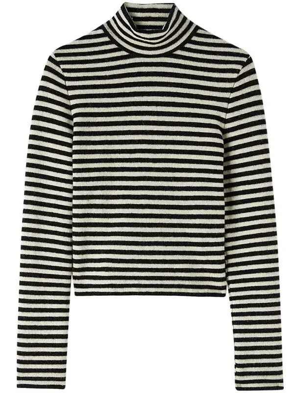 JIL SANDER Logo-patch Striped Sweater - Black