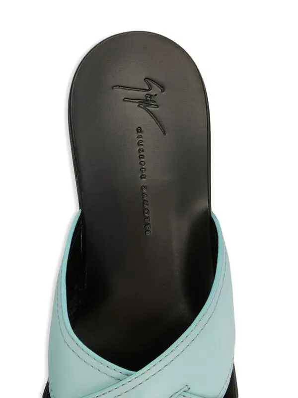 GIUSEPPE ZANOTTI Flavio Leather Sandals - Blue