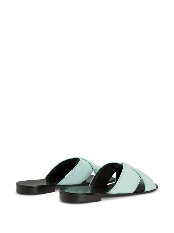 GIUSEPPE ZANOTTI Flavio Leather Sandals - Blue