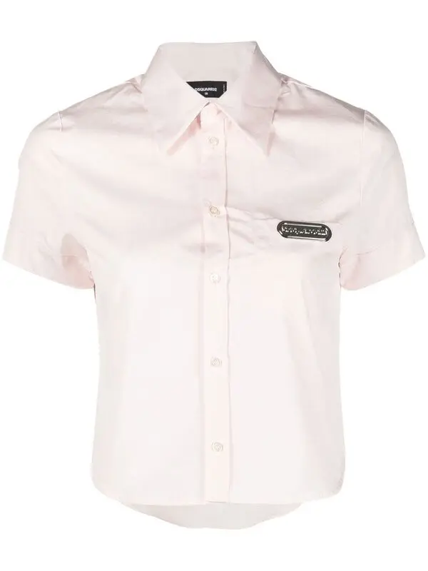 Dsquared2 Cropped Logo-patch Shirt