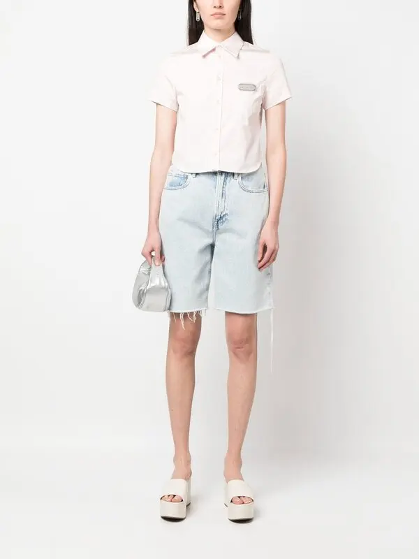 Dsquared2 Cropped Logo-patch Shirt