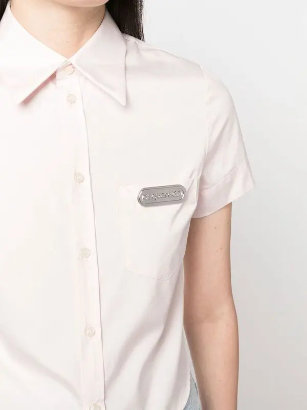 Dsquared2 Cropped Logo-patch Shirt