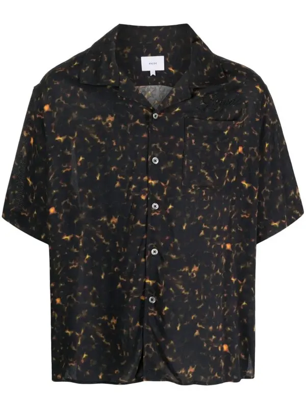 Rhude Abstract-print Logo-embroidered Shirt